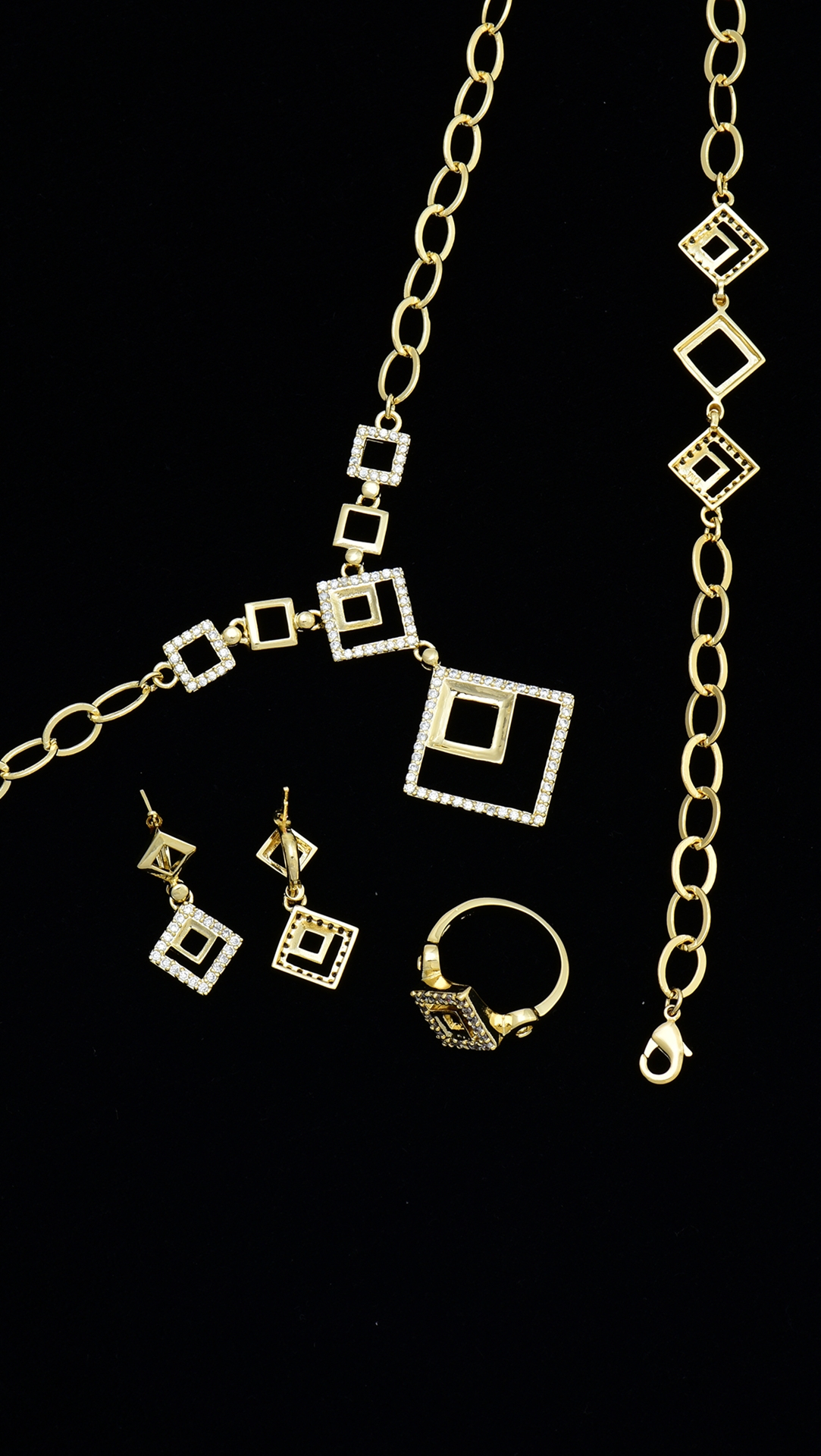 Excellent Quality Brass Geometric 4 Pieces Jewelry Sets