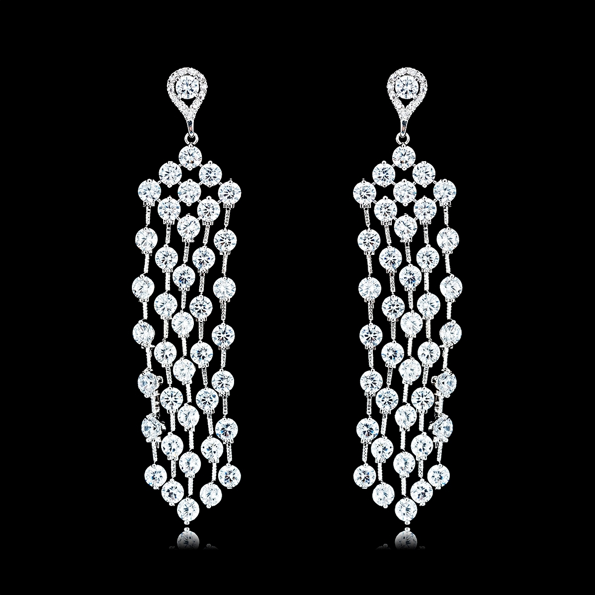 Attractive White Platinum Plated Drop & Dangle Earrings For Your Occasions