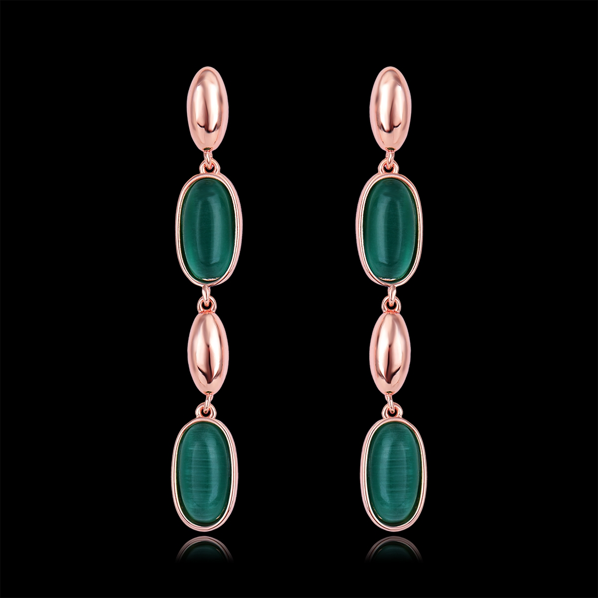 Classic Green Dangle Earrings with 3~7 Day Delivery