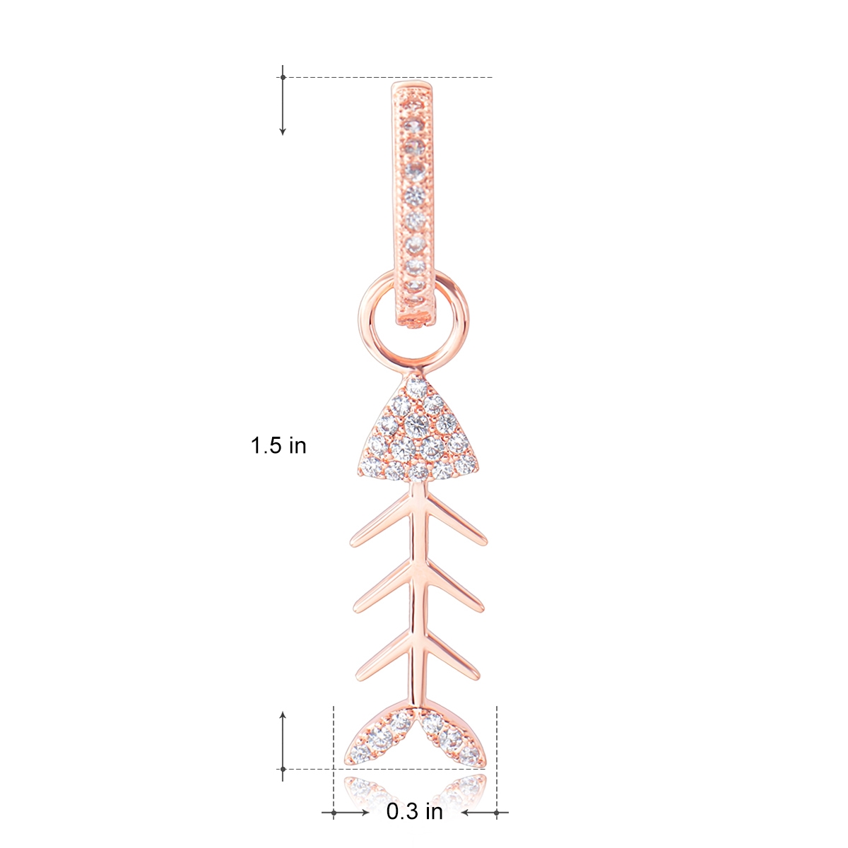 Low Price Rose Gold Plated Cubic Zirconia Dangle Earrings