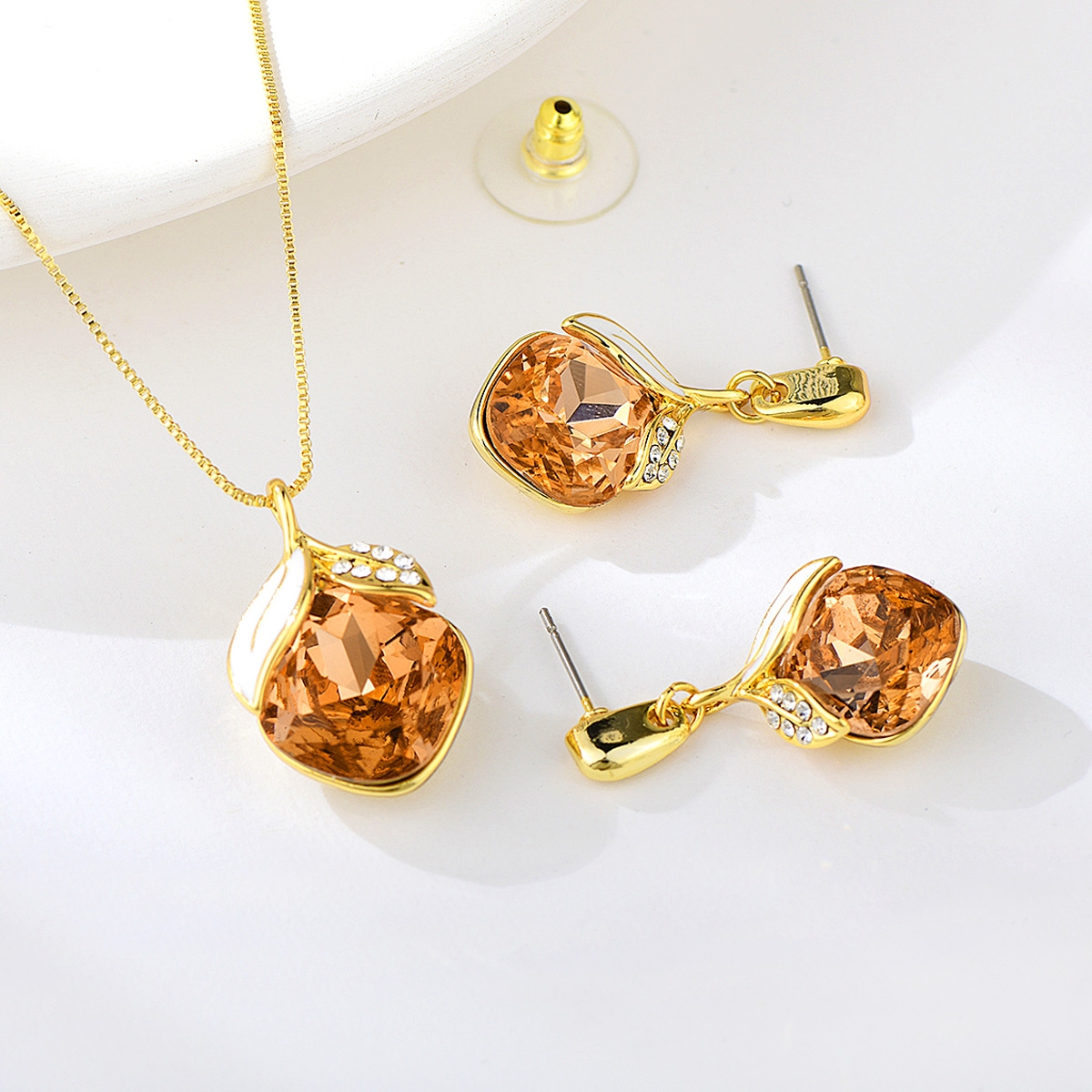 Top Artificial Crystal Small 3 Piece Jewelry Set