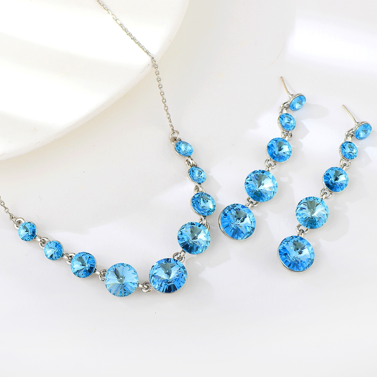 Zinc Alloy Blue 4 Piece Jewelry Set from Certified Factory